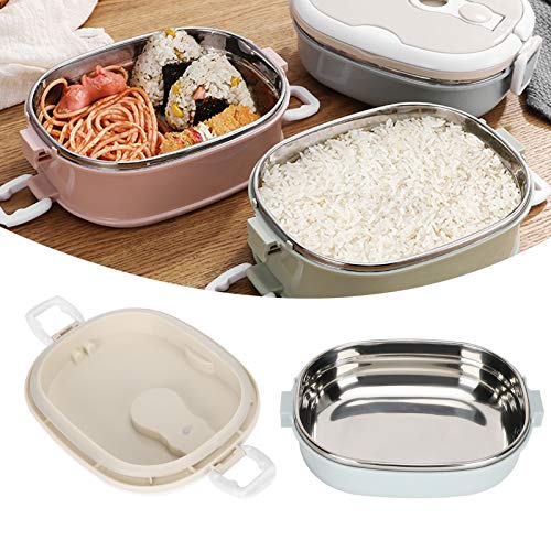 Niiyen Lunch Box 900ml 1 Layer Hot Food Lunch Containers Portable Stackable 304 Stainless Steel Adult Kids Bento Lunch Box Cold and Hot Food Storage for School Office Outdoor Travel