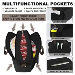 Lunch Bag for Women Insulated Lunch Boxes Women Cold Bag for Adult Men with 4 Ice Pack&2 Storage Bags&Shoulder Strap,Leakproof Large Multi-Pocket Lunch Tote for Work,Picnic,Beach,Fishing,hiking-Black