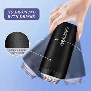 4 in 1 Insulated Slim Can Cooler for 12 OZ Cans and Beer Bottle - Keep 8 Hours Cold, Easy to Hold - Stainless Steel Can Holder, Double Walled Can Insulator for Hard Seltzer and More