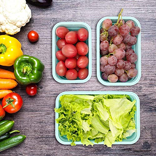 Collapsible Silicone Food Storage Container Set of 4 with Lids | Stackable - Space Saving | Microwaveable | Freezer, Dishwasher Safe| BPA Free|Collapsible Leftover or Meal Prep Lunch Box Containers