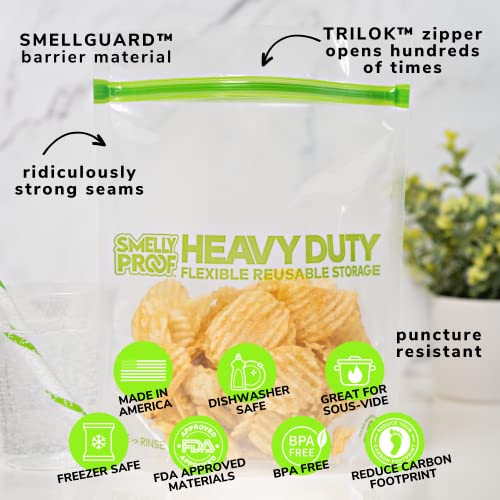 SMELLY PROOF - Reusable Clear Odor-Proof Storage Bags - 5-PACK - Barrier Technology - Made in the USA