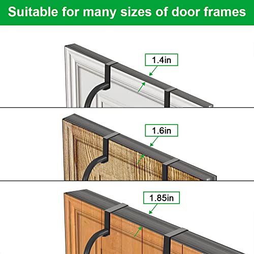 NETEL 6-Tier Over the Door Pantry Organizer, Heavy Metal Line Basket and Frame, 2 Large Baskets and 4 Small Baskets, Suspension Storage Racks, Suitable for Kitchen, Bathroom, Room, Locker