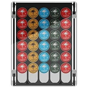 EVERIE Glass Top Coffee Pod Storage Organizer Drawer Holder Compatible with K Cup Pods, Holds 35 Pods, KP3501-BL