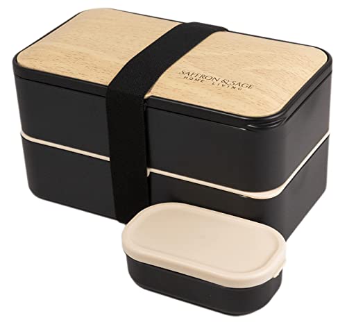 Bento Box Adult Lunch Box Containers - 42oz Japanese style Bento Lunch Box for Adults or Kids with Cutlery, Chopsticks, Sauce Container and Bento Bag - Leak proof, Dishwasher, Freezer, Microwave safe