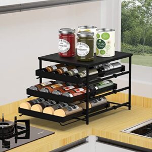 Simple Trending 3-Tier Coffee Pod Storage Drawer Holder for K-cup Coffee Pods, 72 Pods Capacity, Black