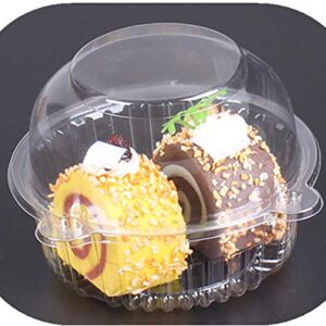 i-CHONY Individual Cupcake Holder - Clear Plastic Dome Single Cupcake Carrier Muffin Container Holders Cases Boxes Cups(50pcs)