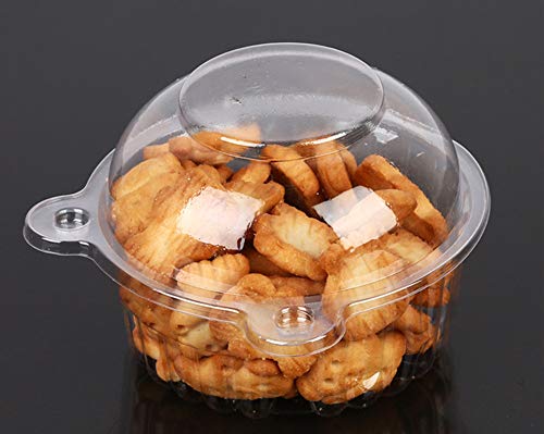 i-CHONY Individual Cupcake Holder - Clear Plastic Dome Single Cupcake Carrier Muffin Container Holders Cases Boxes Cups(50pcs)