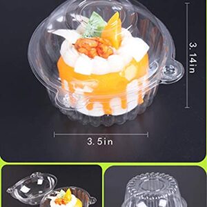 i-CHONY Individual Cupcake Holder - Clear Plastic Dome Single Cupcake Carrier Muffin Container Holders Cases Boxes Cups(50pcs)