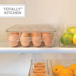 Totally Kitchen Egg Holder for Refrigerator, Fridge Organizers and Storage Clear, BPA-Free Plastic Storage Containers with Lid & Handles, 28 Eggs Tray Bins