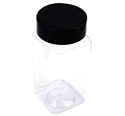 Bekith 16 Pack 9 Oz Plastic Spice Jars Bottles Containers with Black Cap – Perfect for Storing Spice, Herbs and Powders