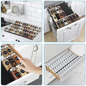 Spice Rack Drawer Organizer for Kitchen,Adjustable Expandable Spice Rack Tray Insert 4 Tiers