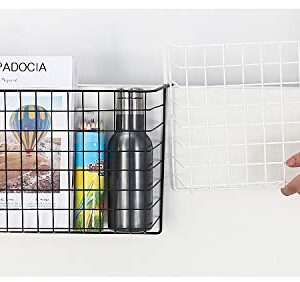 PENGKE Black Under Shelf Basket,4 Pack Slides Under Cabinet Storage Shelf Wire Baskets,Space Saving for Kitchen Counter Pantry Desk Bookshelf Cupboard