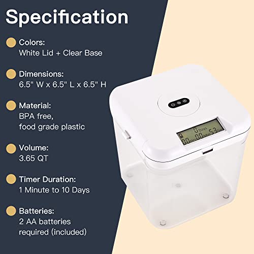 Tcoivs Timed Lock Box, Phone Lock Box with Timer, 6.5" Time Lock Safe, Time Locking Container for Cell Phone, Snacks and Other Tempting Items