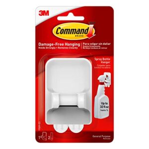 command spray bottle hanger with 2-strips, 2-pack, organize damage-free