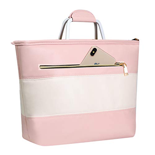 Lunch Bag, Wosweet Leakproof Insulated Lunch Box Cooler Bag for Women, Lunch Container Tote Bag with Zapper & Pocket, Pink