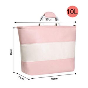 Lunch Bag, Wosweet Leakproof Insulated Lunch Box Cooler Bag for Women, Lunch Container Tote Bag with Zapper & Pocket, Pink