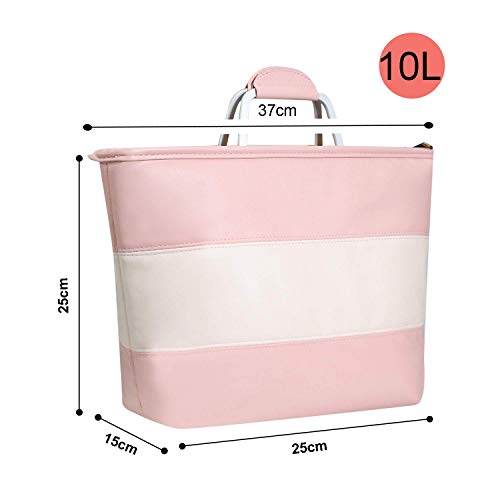 Lunch Bag, Wosweet Leakproof Insulated Lunch Box Cooler Bag for Women, Lunch Container Tote Bag with Zapper & Pocket, Pink