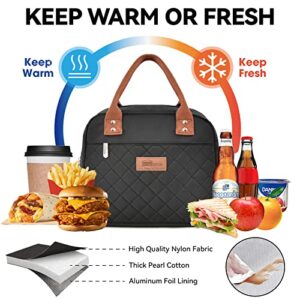 HOMESPON Lunch Bag for Women Work Portable Insulated Lunch Box Large Lunch Tote Bag Cooler Bag With Pocket Lunchbag For Office Work Picnic Hiking School Beach Workout