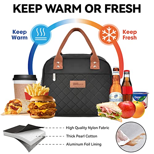 HOMESPON Lunch Bag for Women Work Portable Insulated Lunch Box Large Lunch Tote Bag Cooler Bag With Pocket Lunchbag For Office Work Picnic Hiking School Beach Workout