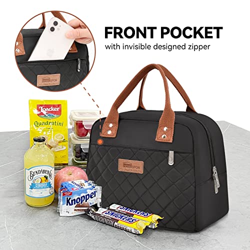 HOMESPON Lunch Bag for Women Work Portable Insulated Lunch Box Large Lunch Tote Bag Cooler Bag With Pocket Lunchbag For Office Work Picnic Hiking School Beach Workout