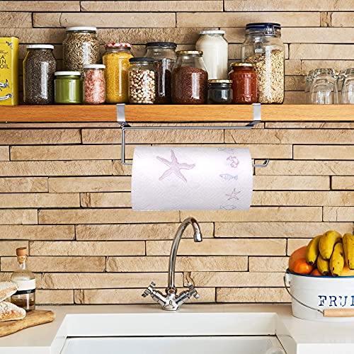 Numola Paper Towel Holder, Hanger Paper Rolls Rack Under Cabinets Less Than 1.4", Double Support Paper Towel Hook for Kitchen/Bathroom/Toilet/Pantry with 8 Anti-Skid Silicone Strips