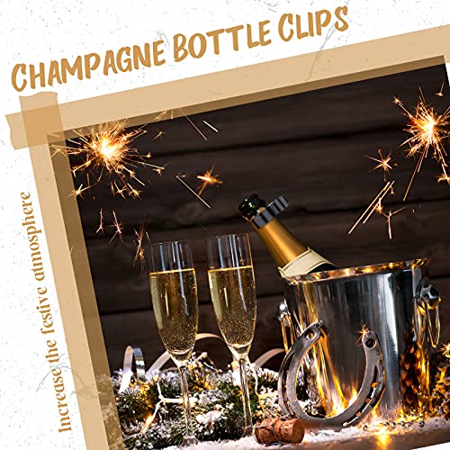 Maitys 12 Pieces Champagne Bottle Sparkler Single Holder Safety Clips Black Plastic Bottle Service Sparklers Clips for Candle Christmas Parties Wedding Ceremony Anniversaries Home Kitchen