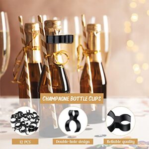 Maitys 12 Pieces Champagne Bottle Sparkler Single Holder Safety Clips Black Plastic Bottle Service Sparklers Clips for Candle Christmas Parties Wedding Ceremony Anniversaries Home Kitchen