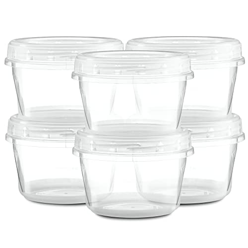 Elegant Disposables (16 Ounce 10 Pack) Clear Twist cap Containers with Screw on Lids Twist Top Food Storage Freezer Containers