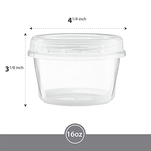 Elegant Disposables (16 Ounce 10 Pack) Clear Twist cap Containers with Screw on Lids Twist Top Food Storage Freezer Containers