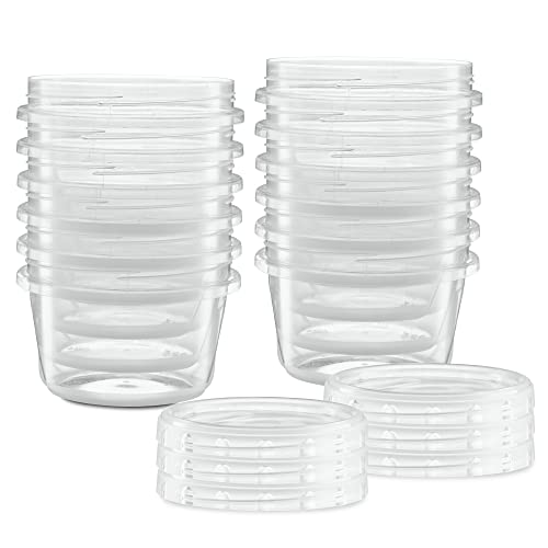 Elegant Disposables (16 Ounce 10 Pack) Clear Twist cap Containers with Screw on Lids Twist Top Food Storage Freezer Containers