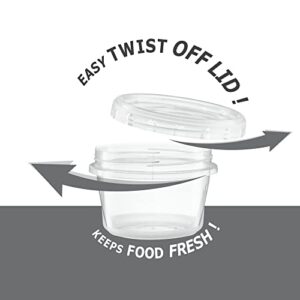 Elegant Disposables (16 Ounce 10 Pack) Clear Twist cap Containers with Screw on Lids Twist Top Food Storage Freezer Containers