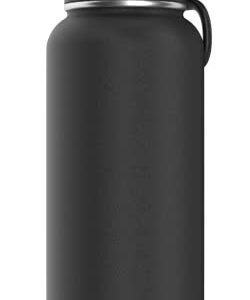 Hydrapeak 32 oz Insulated Water Bottle with Chug Lid - Reusable Leak Proof Stainless Steel Water Bottles, Double Wall Vacuum Insulation | 24 Hours Cold and 12 Hours Hot (Black)