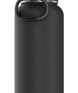 Hydrapeak 32 oz Insulated Water Bottle with Chug Lid - Reusable Leak Proof Stainless Steel Water Bottles, Double Wall Vacuum Insulation | 24 Hours Cold and 12 Hours Hot (Black)