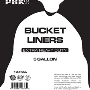 5 Gallon Bucket Liner Bags for Marinating and Brining, Food Grade, BPA Free, Extra Heavy Duty Leak Proof (10 pack)