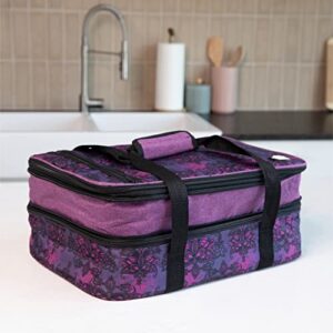 VP Home Double Casserole Insulated Travel Carry Bag (Henna Tattoo) for Trip Birthday Party, Mother's Day, Holiday, Christmas Day, Grocery Store, Supermarket, Outdoor Picnic etc