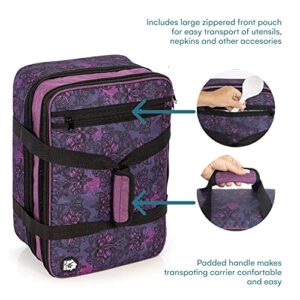 VP Home Double Casserole Insulated Travel Carry Bag (Henna Tattoo) for Trip Birthday Party, Mother's Day, Holiday, Christmas Day, Grocery Store, Supermarket, Outdoor Picnic etc