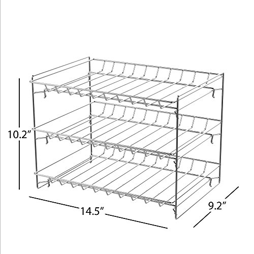 Lavish Classic Cuisine 3 Tier Dispenser-Organizer Rack Holds up to 27 Cans-for Kitchen Pantry, Countertops, and Cabinets-Storage Accessories (Chrome)