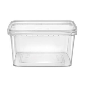 32-oz. Square Clear Deli Containers with Lids | Stackable, Tamper-Proof BPA-Free Food Storage Containers | Recyclable Space Saver Airtight Container for Kitchen Storage, Meal Prep, Take Out | 20 Pack