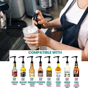 Coffee Syrup Pump Dispenser, 6 Pack Syrup Pump for 750ml/25.4 oz Syrup Bottle, White Pumps for Coffee Syrup Bottle, Works with Torani, Davinci, Jordans Skinny 750ml Syrups Bottles