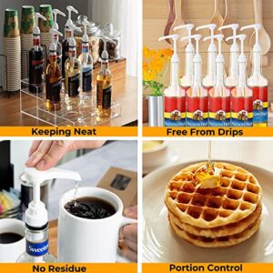 Coffee Syrup Pump Dispenser, 6 Pack Syrup Pump for 750ml/25.4 oz Syrup Bottle, White Pumps for Coffee Syrup Bottle, Works with Torani, Davinci, Jordans Skinny 750ml Syrups Bottles