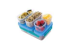 rubbermaid lunchblox leak-proof entree lunch container kit, large, blue