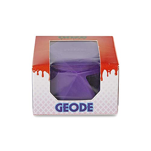 Ooze Geode Silicone Glass Container 10mL (Ultra Purple) 1ct - (1.6"x1") Glass Silicone Container - Gemstone Shape Silicone Container With Glass Stash Jar Insert - Glass Silicone Containers