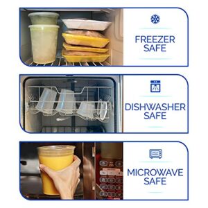 Deli Containers with Lids - Food Storage Containers - Clear Freezer Containers | 36-Pack BPA Free Plastic 8, 16, 32 oz | Cup Pint Quart set | Great for Soup, Meal Prep, Portion Control, Slime and More