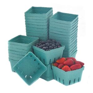 Kitchens Green Molded Pulp Fiber Berry / Produce Vented 1 Pint Basket 40 Pieces