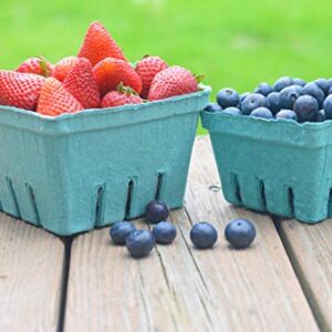 Kitchens Green Molded Pulp Fiber Berry / Produce Vented 1 Pint Basket 40 Pieces