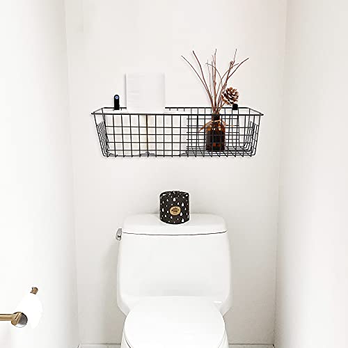 3PCS [Extra Large]Hanging Wire Baskets, Wall Mount Storage Basket, Rustic Toilet Paper Holder for Storage & Organization