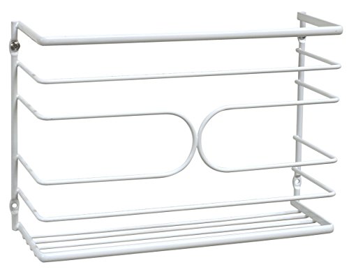 DecoBros Wall Door Mount Kitchen Wrap Organizer Rack, White