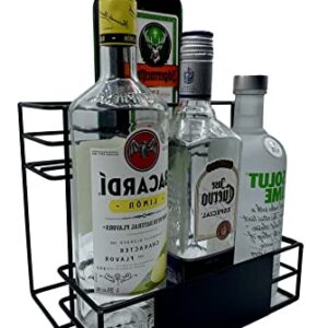 College Instruments Liquor Organizer Coffee Syrup Rack - Premium Wine Bottle Rack, bar Organizer Shelf Holder Syrup Stand Display for dressings, and Cocktail Mixers - 6 Bottle Capacity (Black)