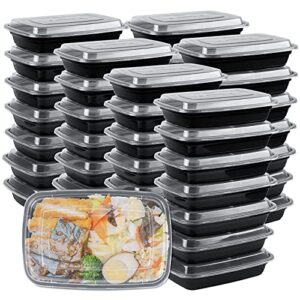 meal prep container, 26 oz [50 pack]-single 1 compartment food meal prep containers reusable, bpa free extra-thick disposable food storage containers with lids microwave dishwasher freezer safe