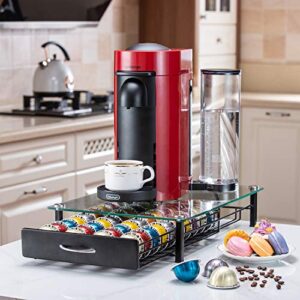 flagship for nespresso pod holder drawer coffee pod organizer storage for nespresso capsules holder glass storage tray vertuo 40 pods